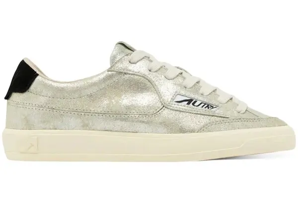 AUTRY Windscape Low Laminated Suede Sneakers - Silver/black