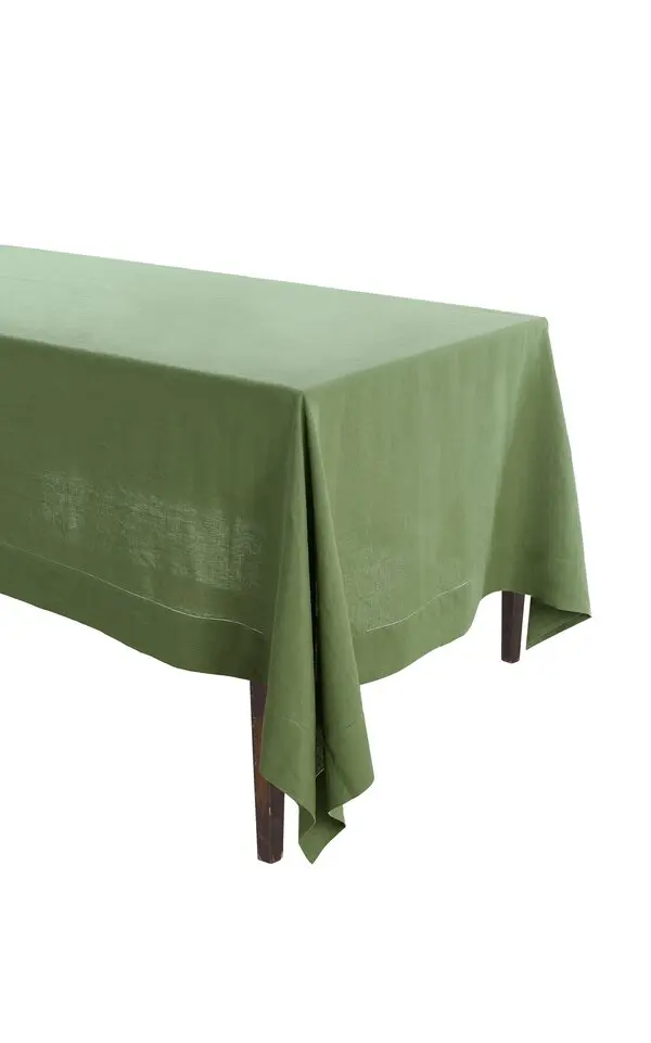 MODA DOMUS Rectangular Linen Tablecloth - Green