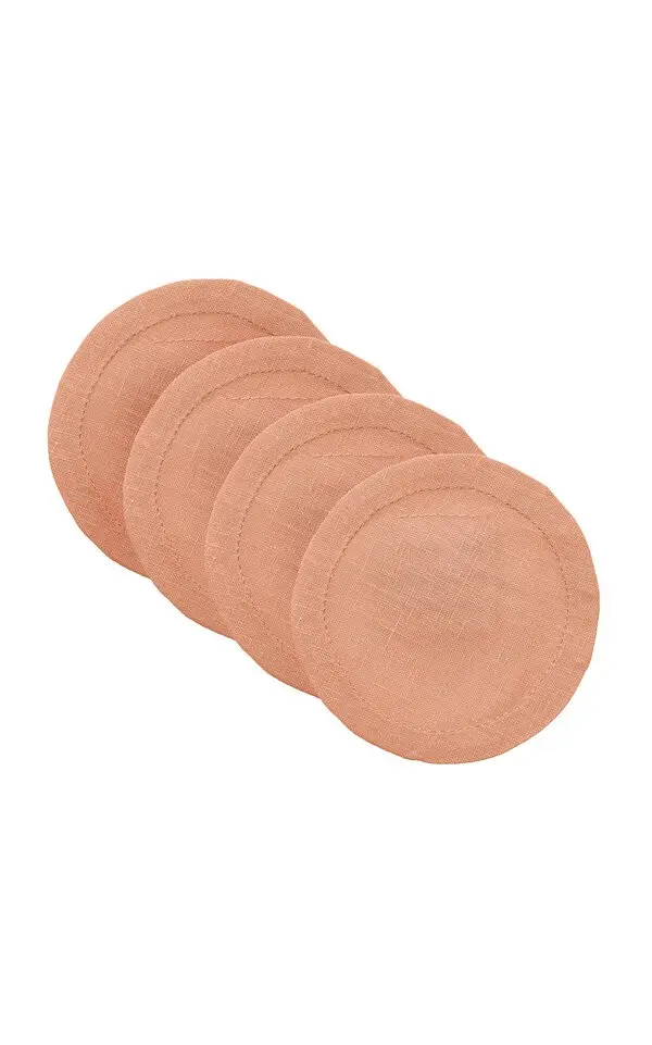 MODA DOMUS Set-of-four Linen Coasters - Orange