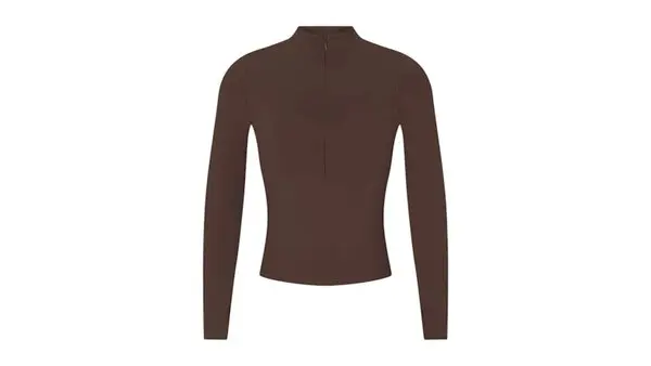 Nike X Skims Matte Halfzip Mockneck Long Sleeve Top