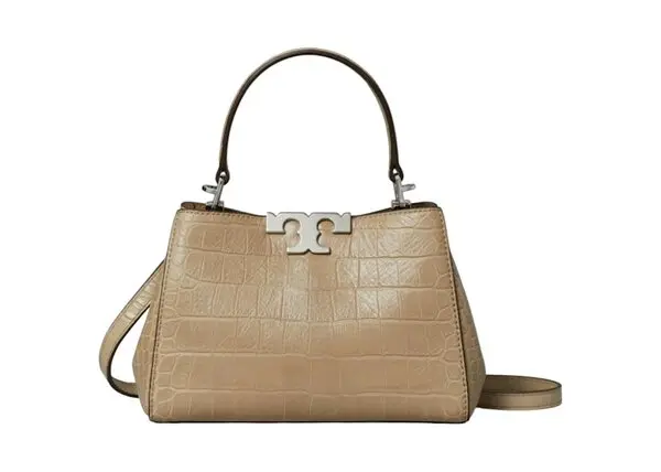 Tory Burch Eleanor Embossed Soft Mini Satchel - Light Hickory