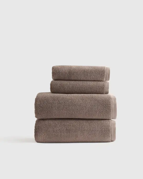 Quince Plush Organic Turkish Cotton Bath Bundle - Heather Brown