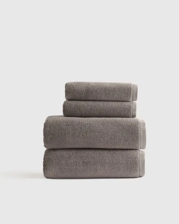Quince Plush Organic Turkish Cotton Bath Bundle - Heather Brown