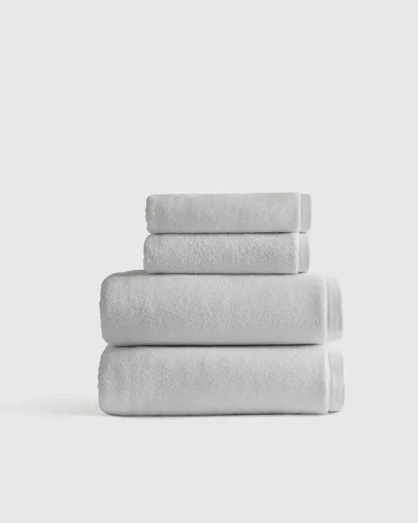 Quince Plush Organic Turkish Cotton Bath Bundle - Light Grey