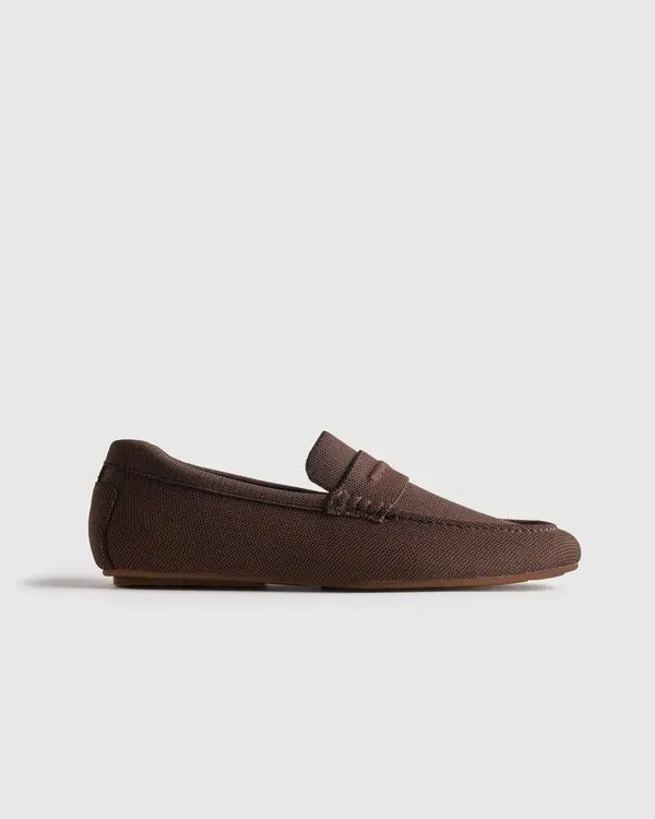 Quince Recycled Knit Driving Loafer - Dark Chocolate