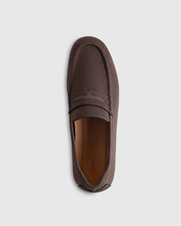 Quince Recycled Knit Driving Loafer - Dark Chocolate
