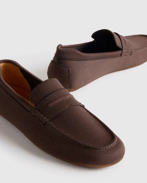 Quince Recycled Knit Driving Loafer - Dark Chocolate