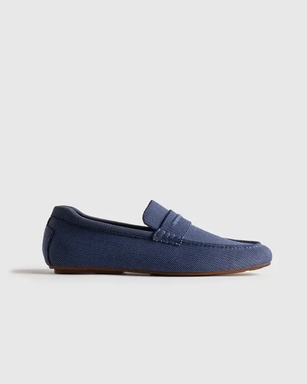 Quince Recycled Knit Driving Loafers - Navy
