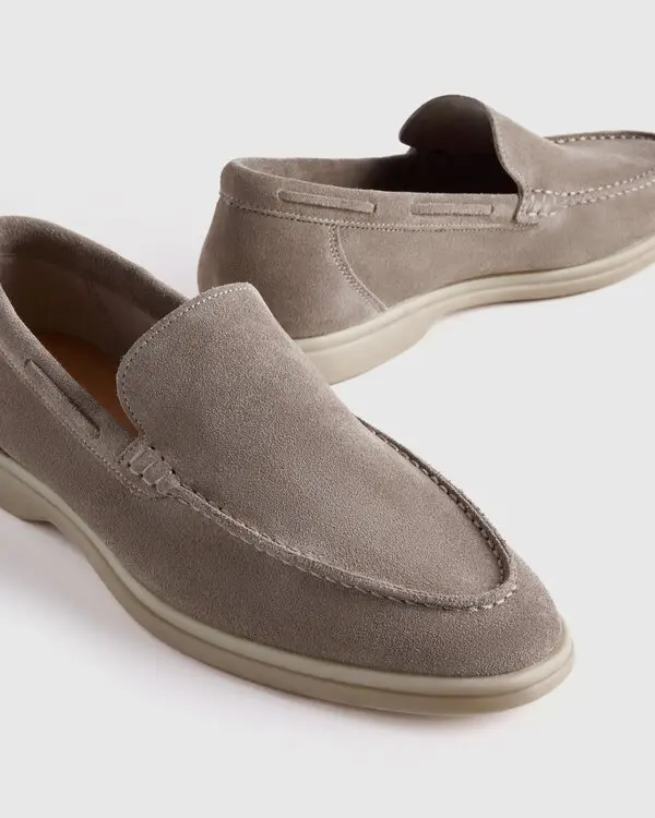 Quince Soft Suede Mariner Loafer - Smoke