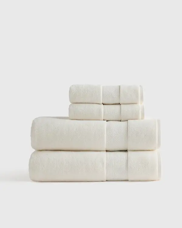 Quince Classic Organic Turkish Cotton Bath Sheet Bundle - Ivory