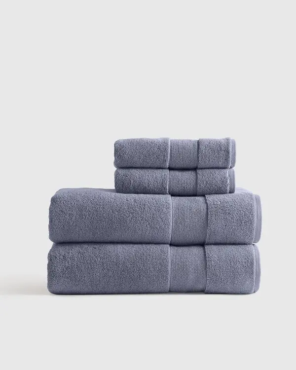 Quince Classic Organic Turkish Cotton Bath Sheet Bundle - Twilight Blue