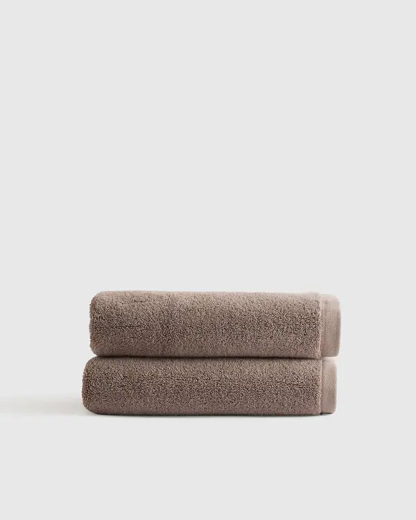 Quince Plush Organic Turkish Cotton Hand Towel - Heather Brown