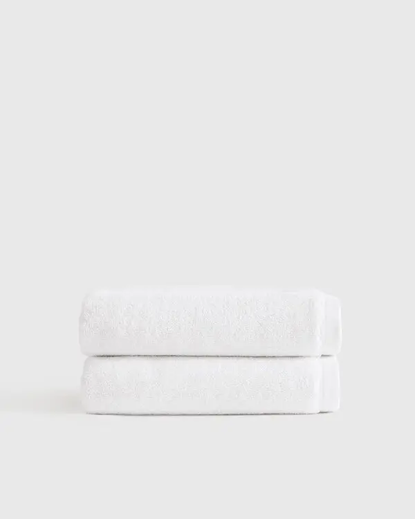 Quince Plush Organic Turkish Cotton Hand Towel - White