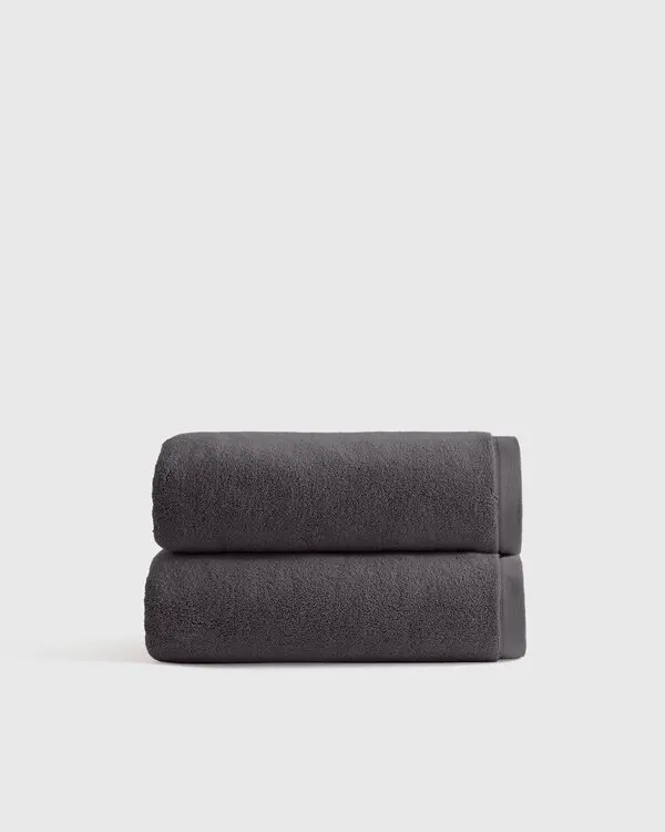 Quince Plush Organic Turkish Cotton Bath Towel - Charcoal
