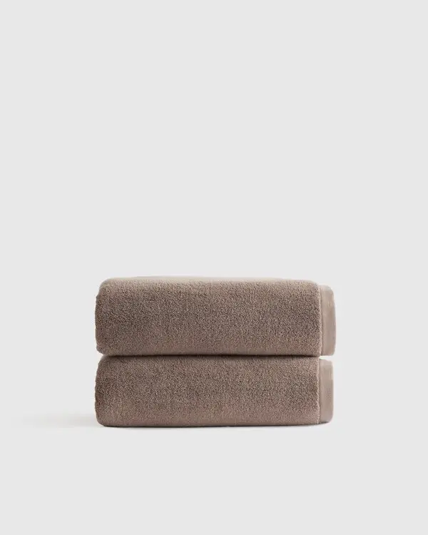 Quince Plush Organic Turkish Cotton Bath Towel - Heather Brown