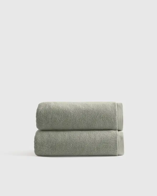 Quince Plush Organic Turkish Cotton Bath Towel - Sage