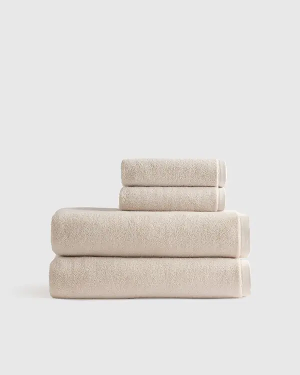 Quince Plush Organic Turkish Cotton Bath Sheet Bundle - Oat