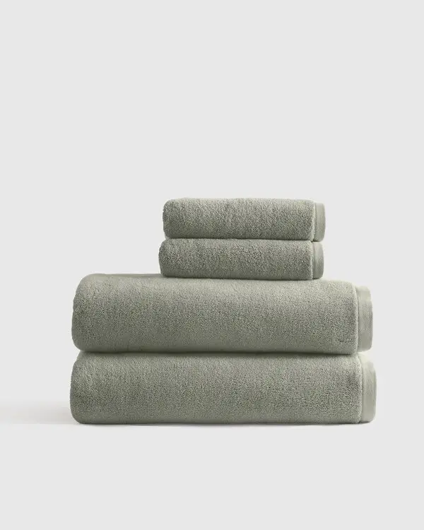 Quince Plush Organic Turkish Cotton Bath Sheet Bundle - Sage