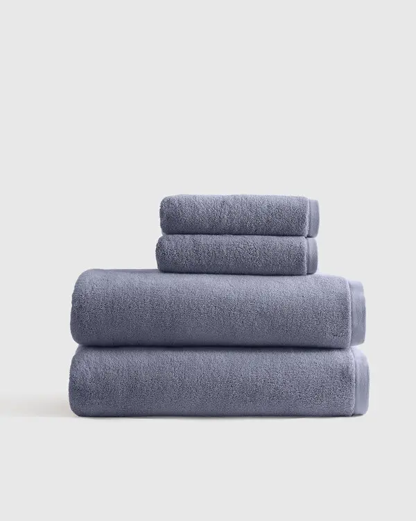 Quince Plush Organic Turkish Cotton Bath Sheet Bundle - Twilight Blue