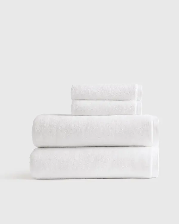Quince Plush Organic Turkish Cotton Bath Sheet Bundle - White