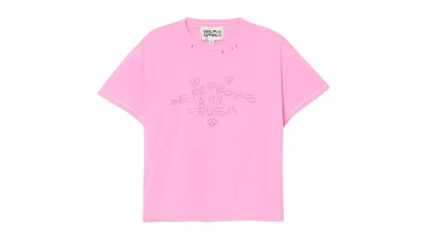 BAD BUNNY X Zara Crush Washed Text Reversed Effect T-shirt