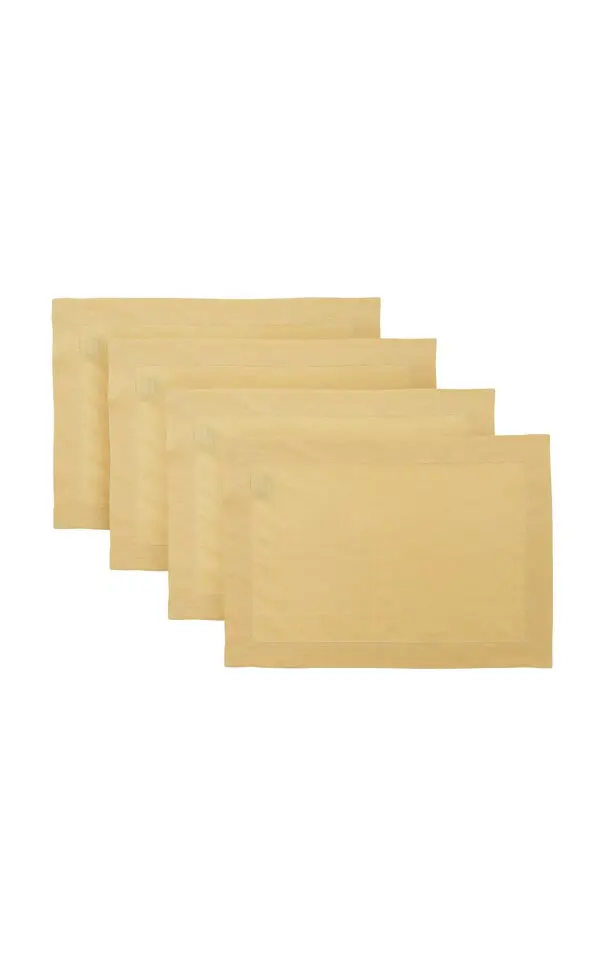 MODA DOMUS Set-of-four Linen Placemats - Yellow