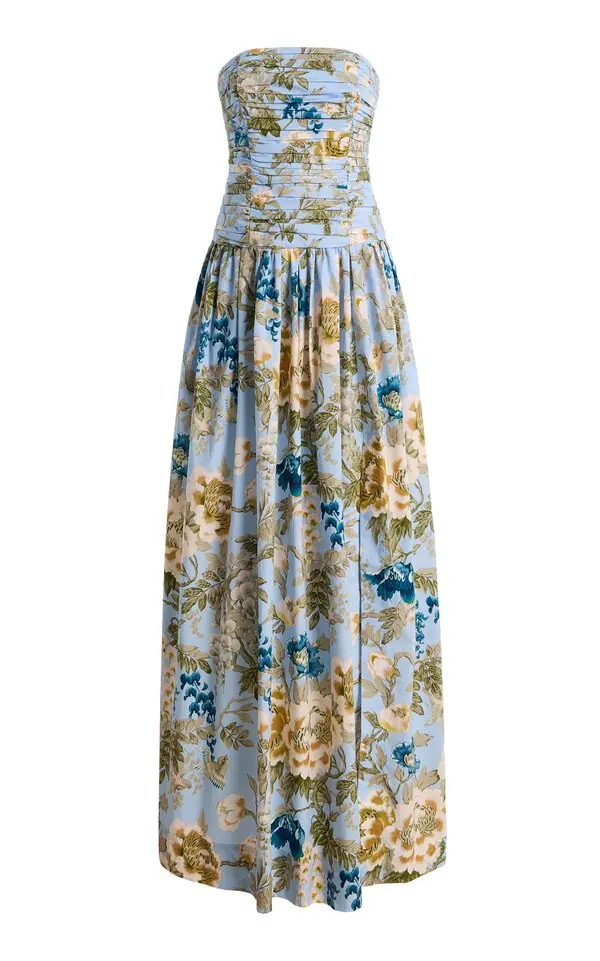 Cara Cara Montreal Cotton Gown Print Bustier Maxi Dress - Floral