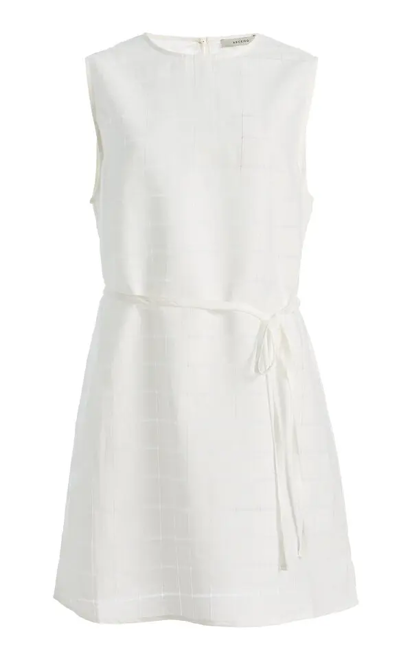 Asceno Sintra Linen-cotton Mini Dress - White
