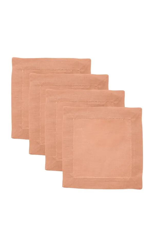 MODA DOMUS Set-of-four Linen Cocktail Napkins - Orange