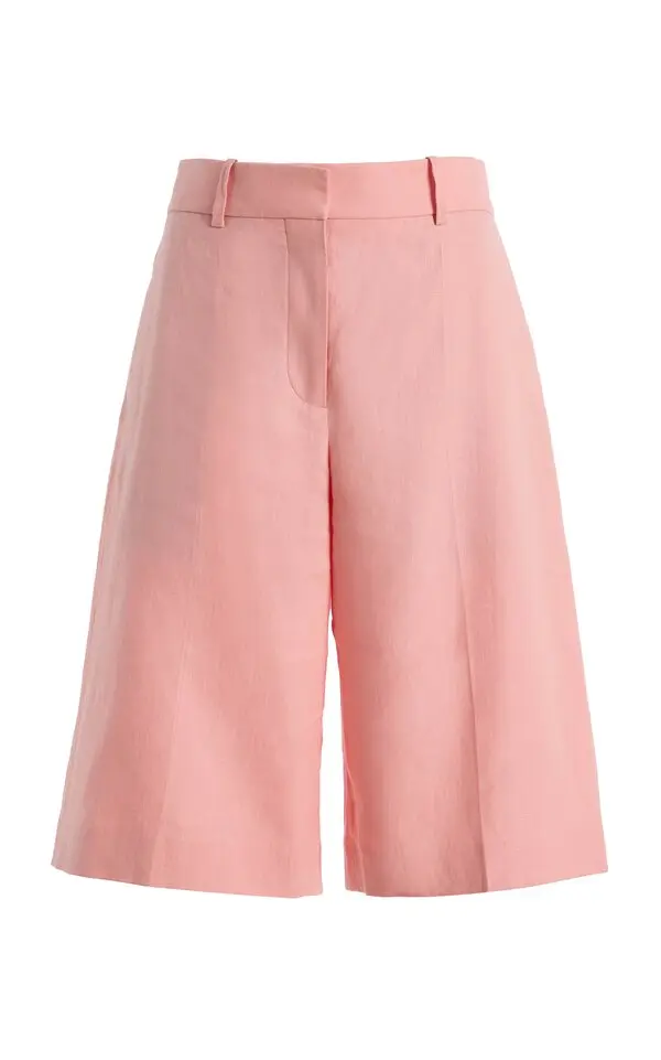 Another Tomorrow Linen Bermuda Shorts