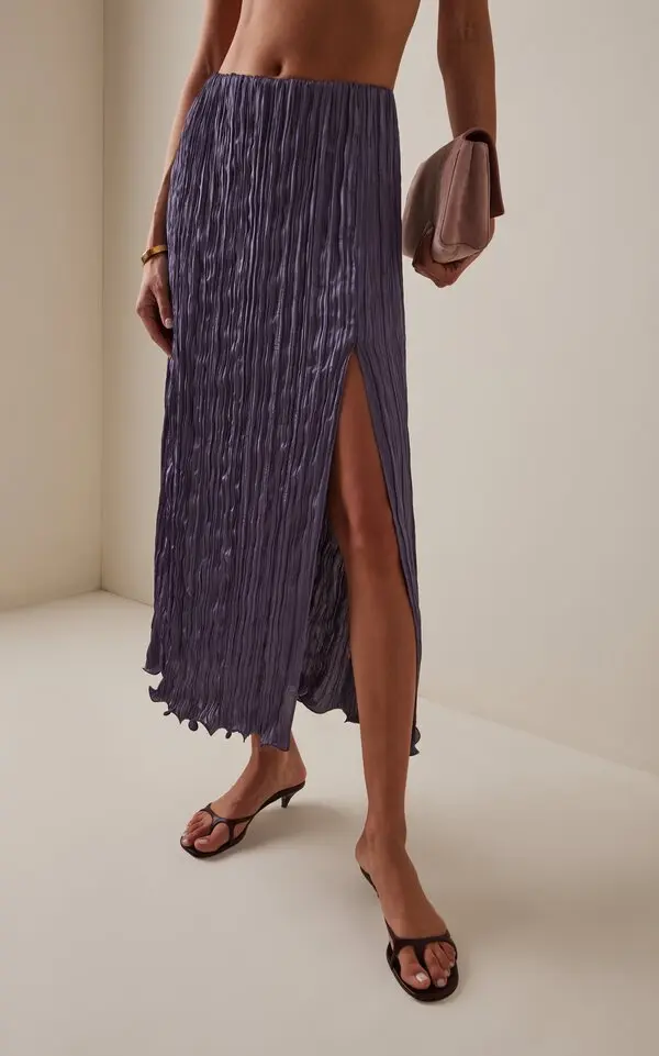 Posse Esme Plisse Midi Skirt
