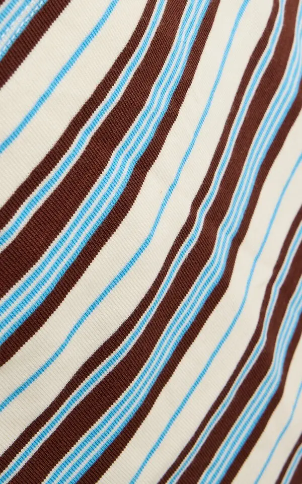 Posse Nadine Striped Ribbed Cotton Mini Skirt