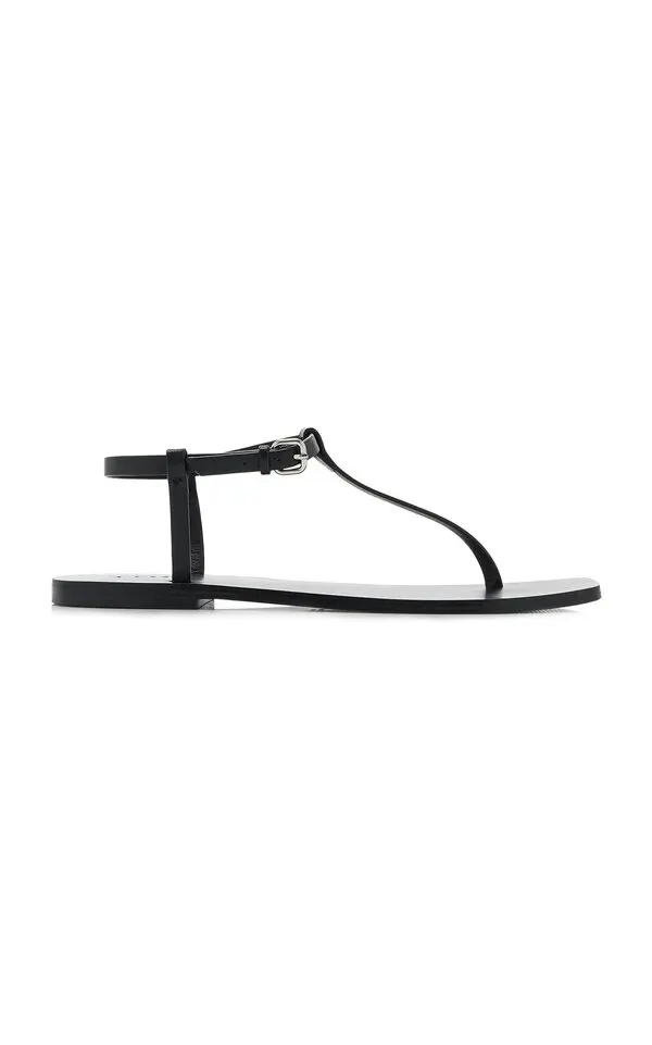 A.emery Clara Leather Thong Sandals - Black