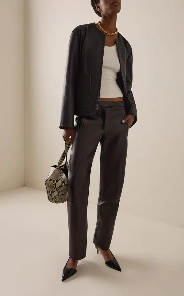 RÓHE Blanket-stitched Leather Jacket
