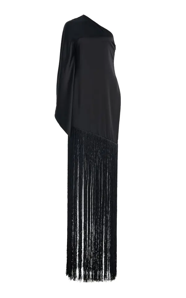 SIRAPOP Vivian Satin Mini With Fringe - Black