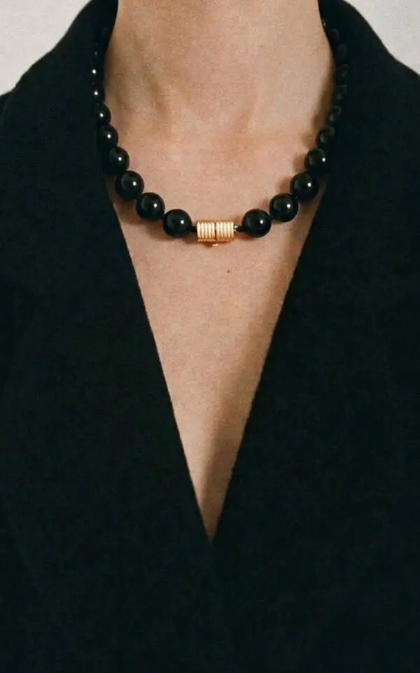 IVI Linda Onyx Necklace With -plated Clasp