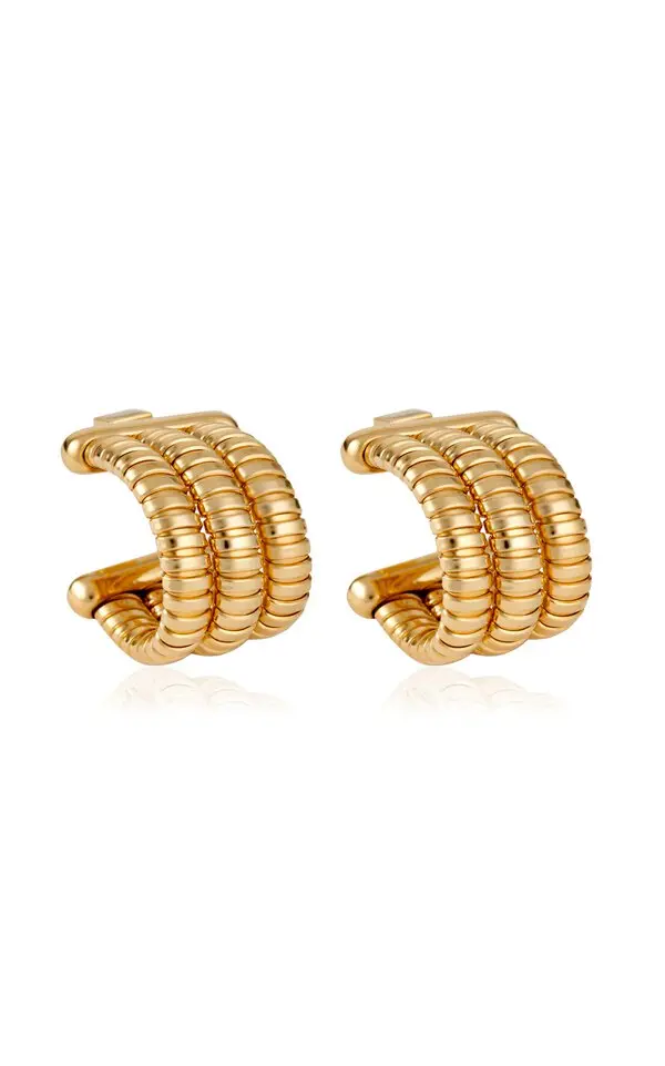 IVI Gaia Triple Twist Hoop Earrings - Gold