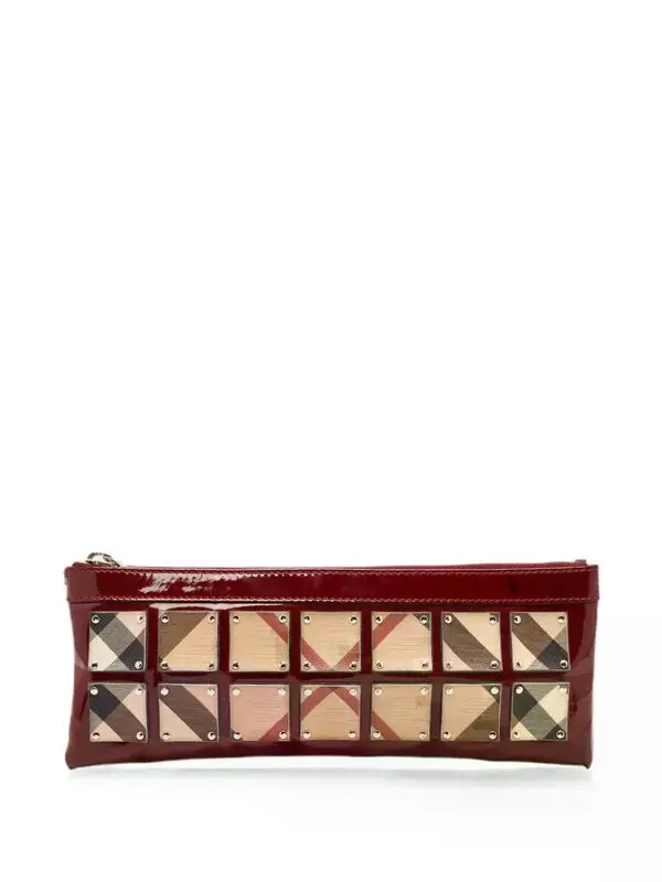 Burberry Super Nova Check Clutch Bag - Red