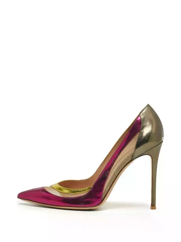 GIANVITO ROSSI Paneled Pointed-toe Heeled Pumps - Pink