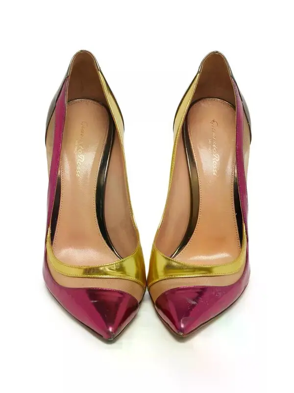 GIANVITO ROSSI Paneled Pointed-toe Heeled Pumps