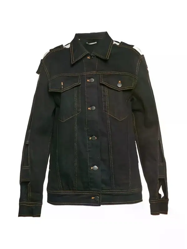 Alessandra Rich Long-sleeve Denim Jacket With Cutout Details