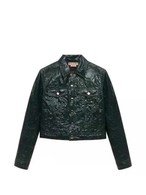 Marni Crinkled-finish Jacket - Green