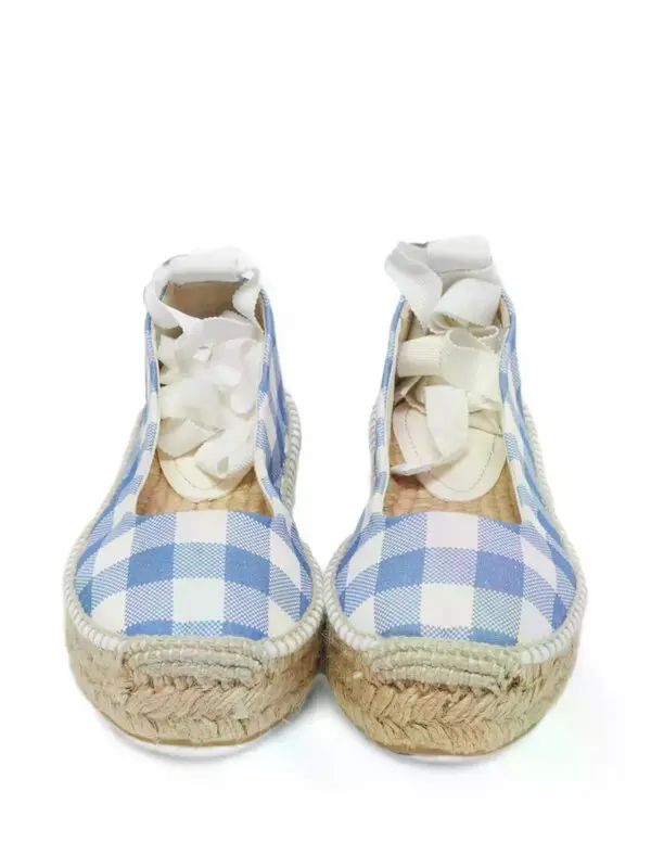 Ralph Lauren Gingham Espadrille Flats - Blue
