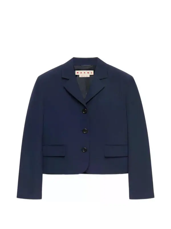 Marni Deep Techno Wool Jacket - Blue