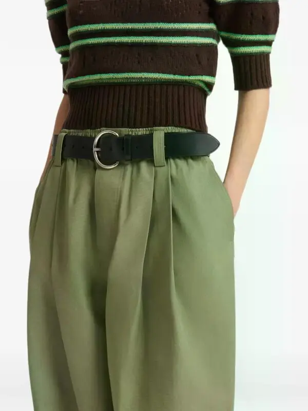 Marni Canvas Pleated Trousers - Green