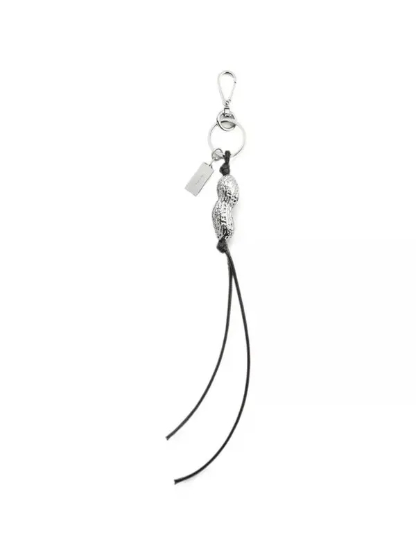 MAISON MARGIELA Leather Lanyard Keyring - Silver