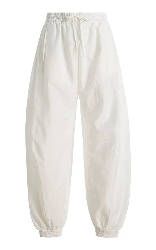RÓHE Cotton-blend Balloon Track Pants - Ivory
