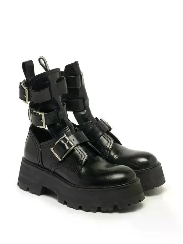 Alexander McQueen Buckled Boots - Black