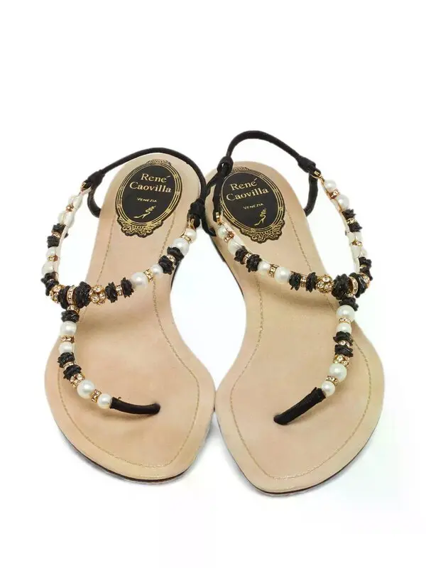 Rene Caovilla Embellished Thong Flat Sandals