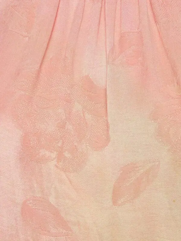Alice + Olivia Floral Jacquard Puff-sleeve Blouse